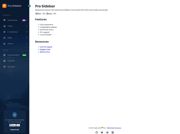 Pro Sidebar Template Pro Sidebar Template
