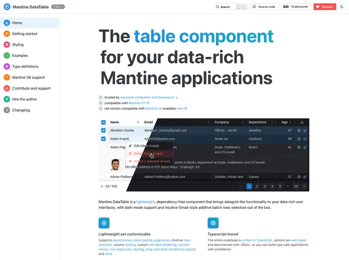 Mantine Datatable Mantine Datatable