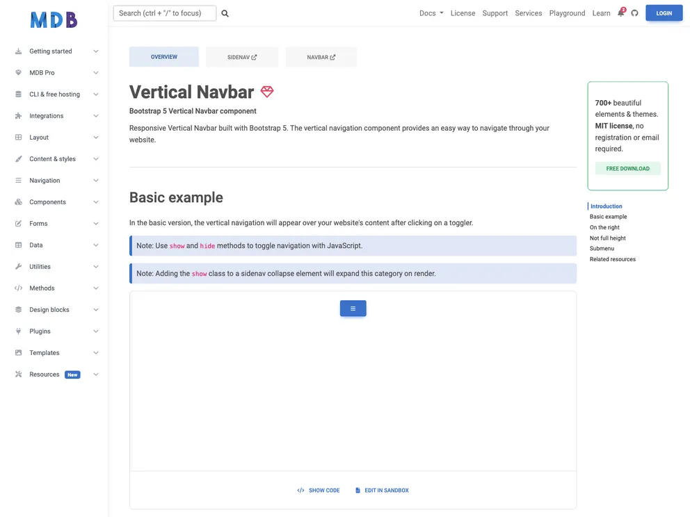 Bootstrap Vertical Navbar