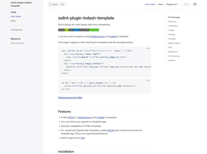 Eslint Plugin Lodash Template