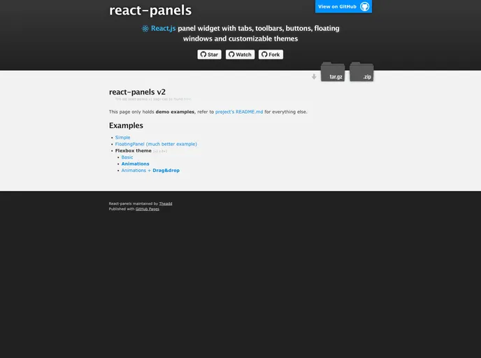 React Panels
