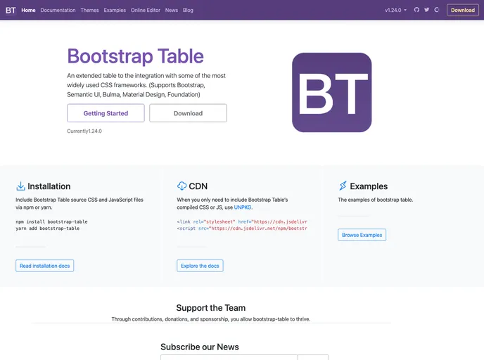 Bootstrap Table